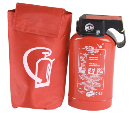 Jockel PSF1JM8 + Tasche Feuerlöscher 1kg ABC KFZ Auto BMW Pulverfeuerlöscher 2LE